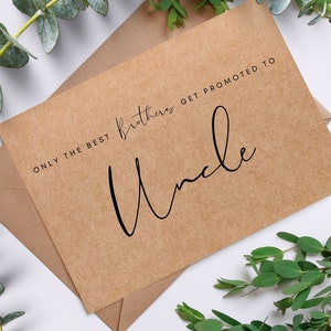 Uncle Pregnancy Announcement Card Brother to Uncle Promotion New Baby ...