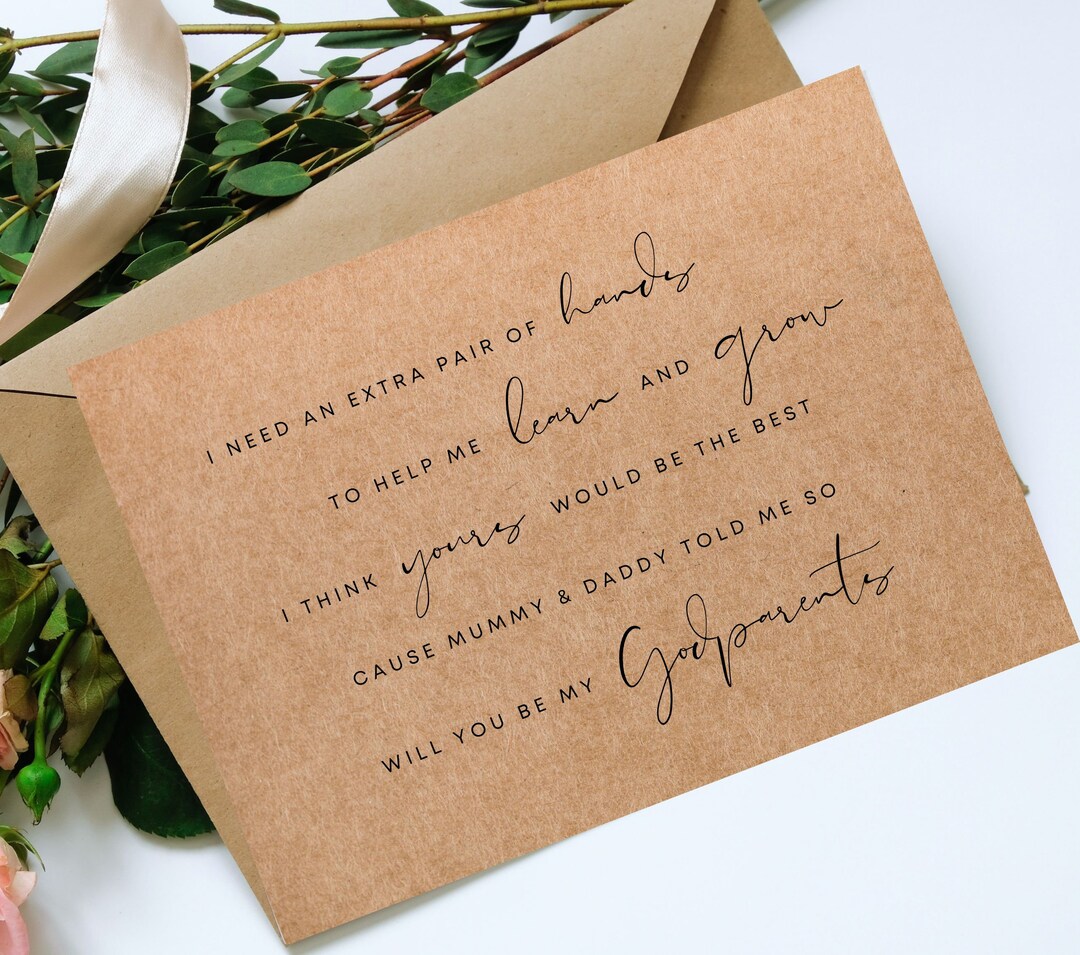 Godparents Poem Card Will You Be My Godparents Card Godparents Proposal ...