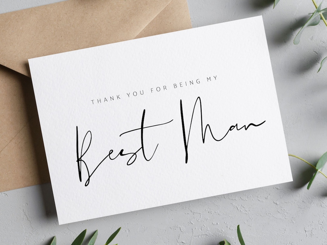 Best Man Thank You for Being My Best Man Card Best Man Card Card for ...