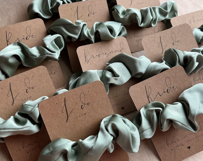 Sage Hen Do Scrunchies Bride Tribe Favours Hen Party Favours I Do Crew ...