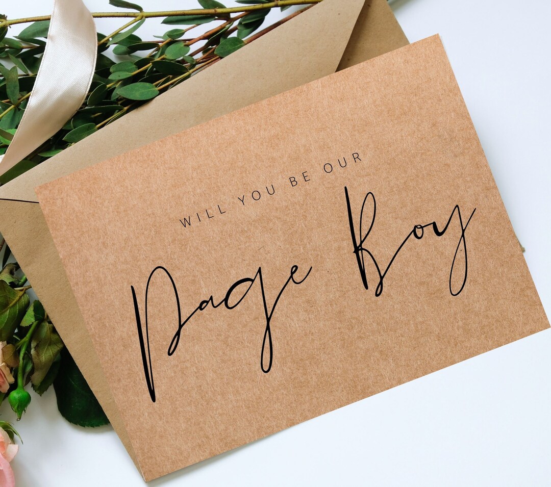 Page Boy Will You Be My Page Card Page Boy Proposal Card Card for ...