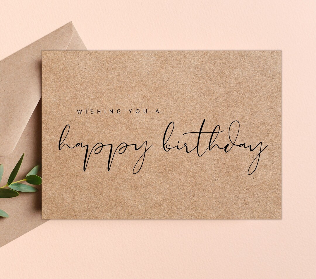 Happy Birthday Card Simple Birthday Card Boho Birthday Card Eco ...