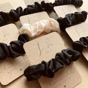 Hen Do Scrunchies | Bride Tribe Favours - Black Theme Hen Do - I Do ...