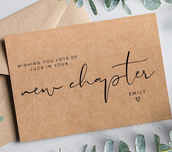 Lots of Luck on Your New Chapter New Job Card Card for New - Etsy