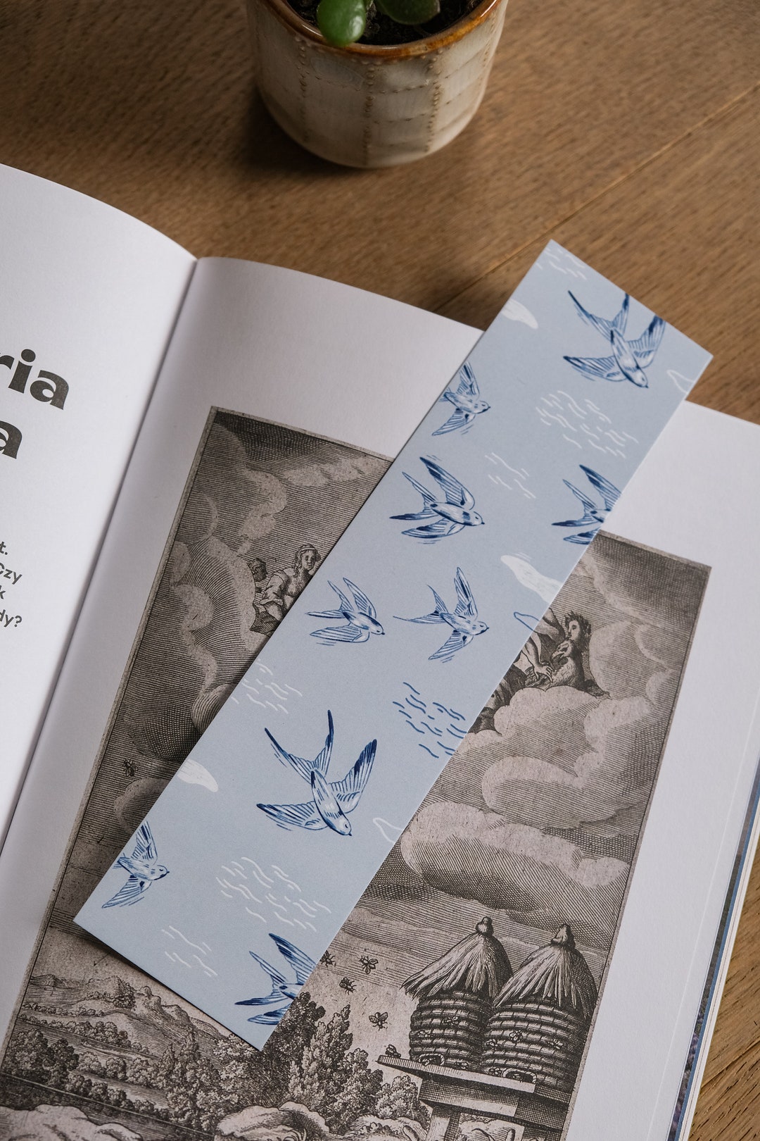 Birds Bookmark Illustrated Bookmark Bird Illustration Bookworm Book ...