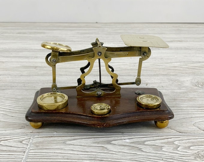 Antique Postal Scale With Weights Postal Rates for Letters SMH - Etsy
