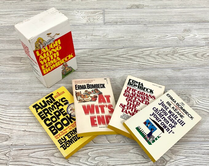 Vintage Erma Bombeck Laugh Along Humor Book Set at Wits End Grass is Greener Ermas Cope Book ...