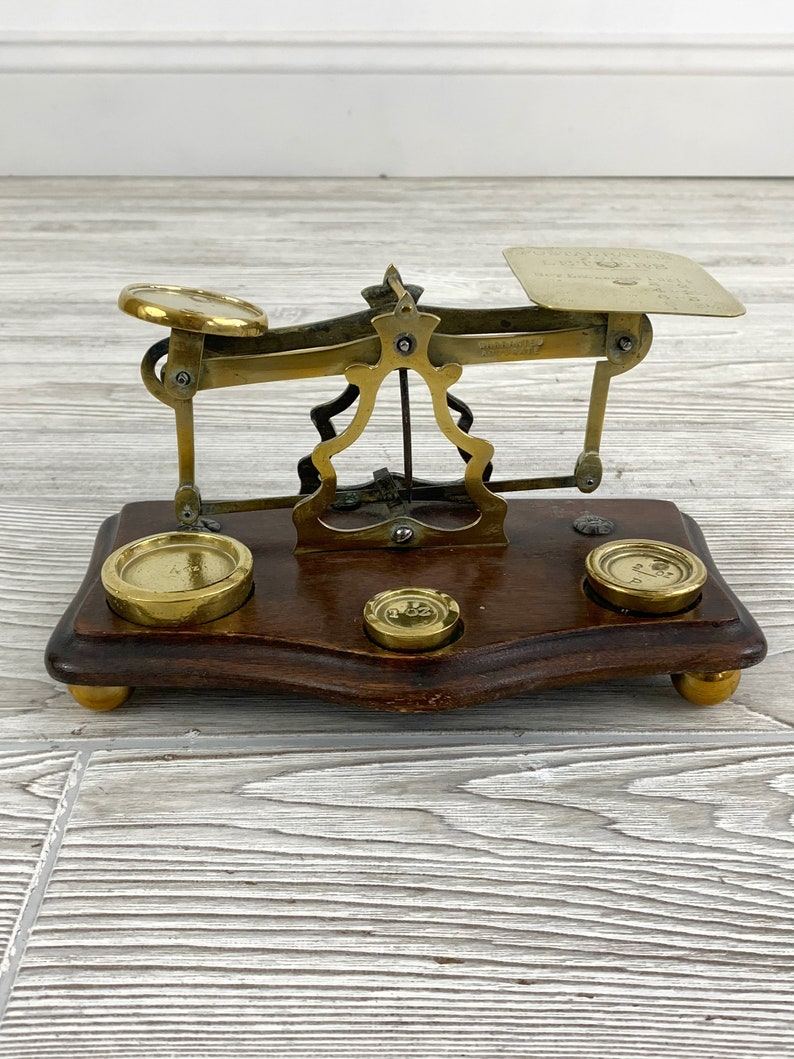 Antique Postal Scale With Weights Postal Rates for Letters - Etsy
