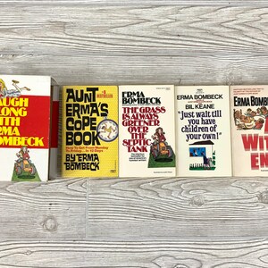 Vintage Erma Bombeck Laugh Along Humor Book Set at Wits End Grass is Greener Ermas Cope Book ...