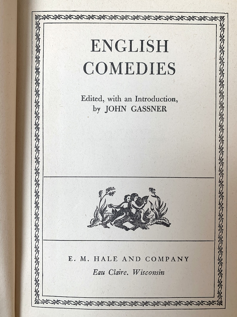 Vintage English Comedies Edited by John Gassner SMH - Etsy