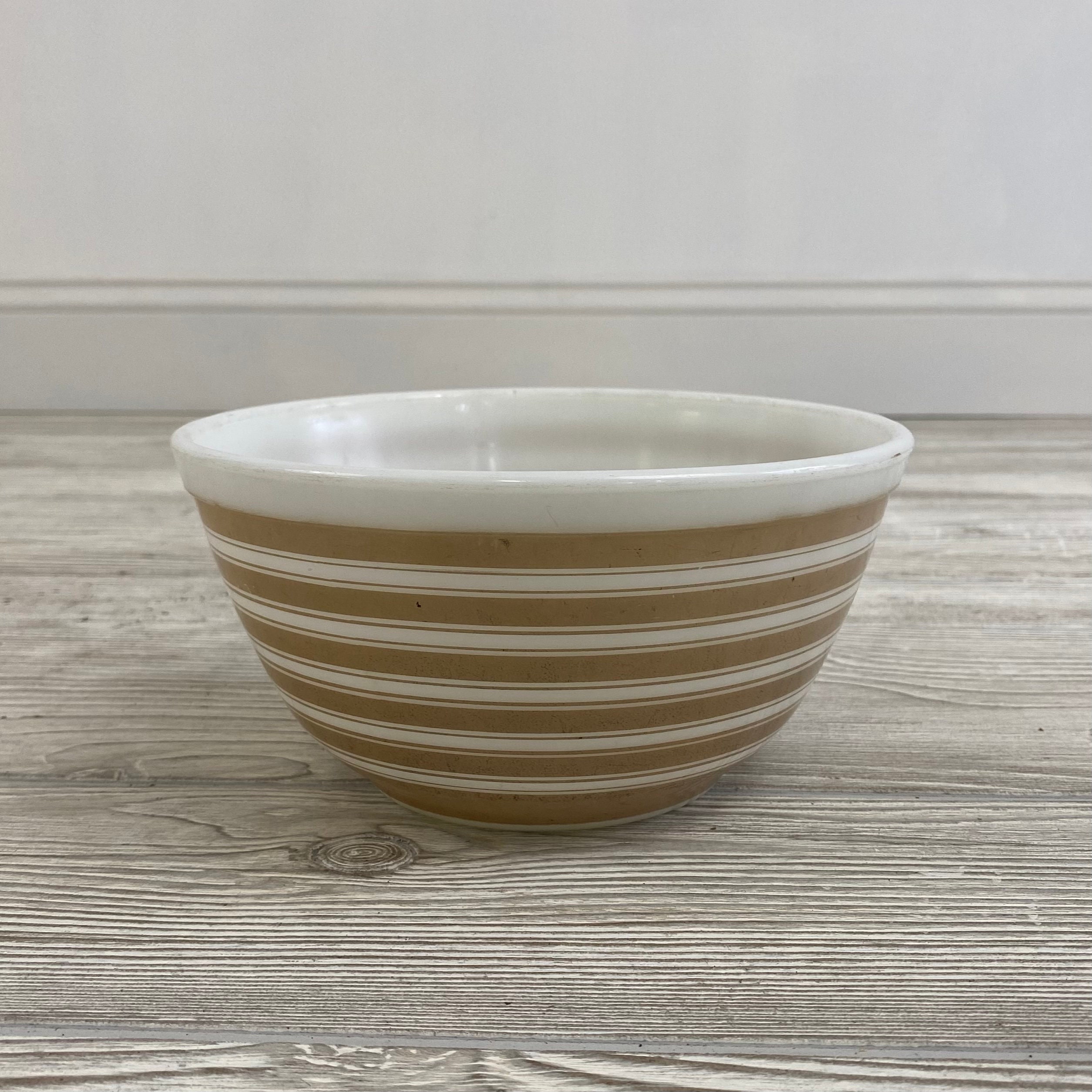 Vintage Pyrex Tan Rainbow Stripe 7 Nesting/mixing Bowl 402 - Etsy