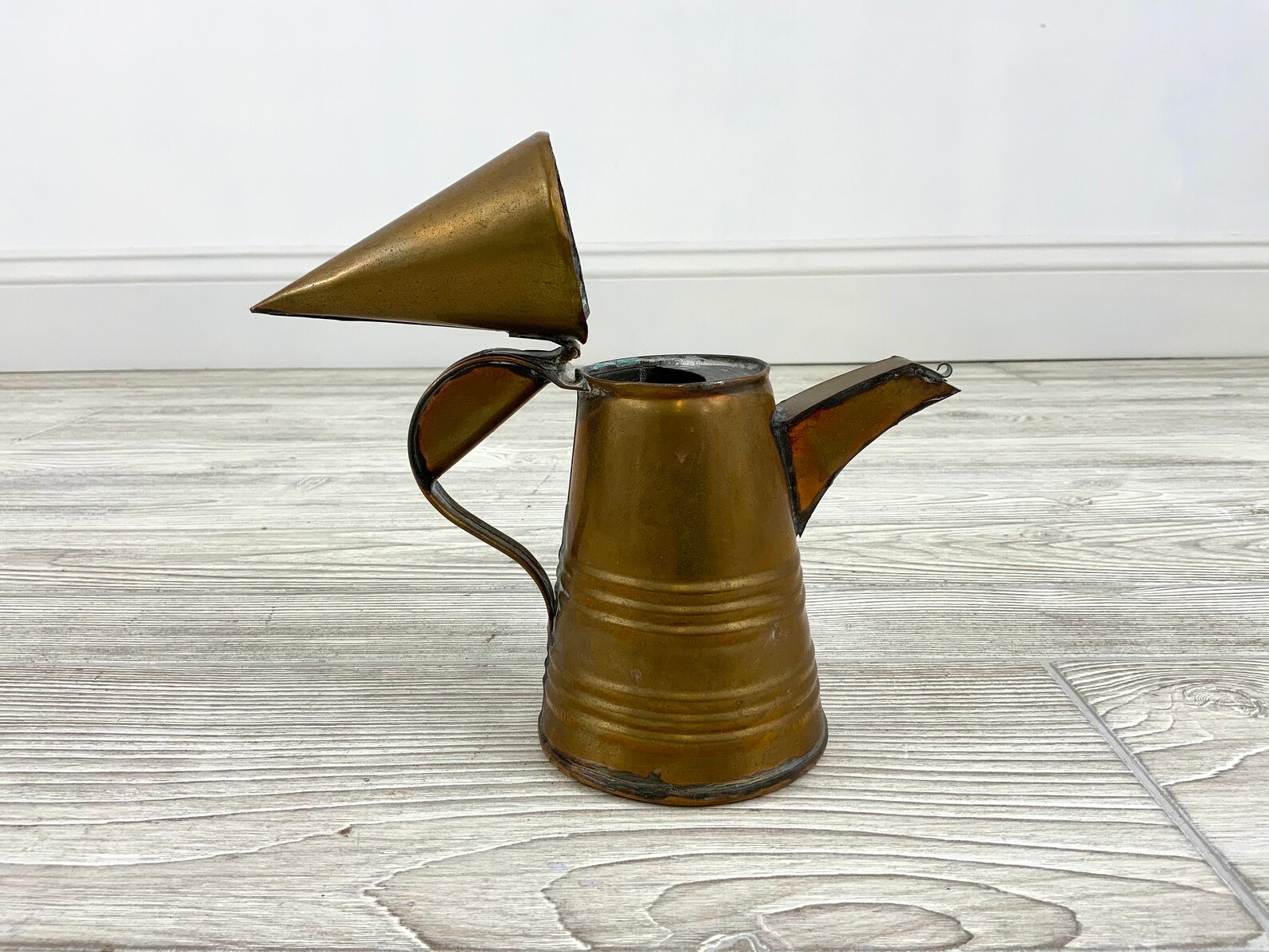 Rustic Bronze Pitcher Vintage Brass Tea Kettle MAE - Etsy