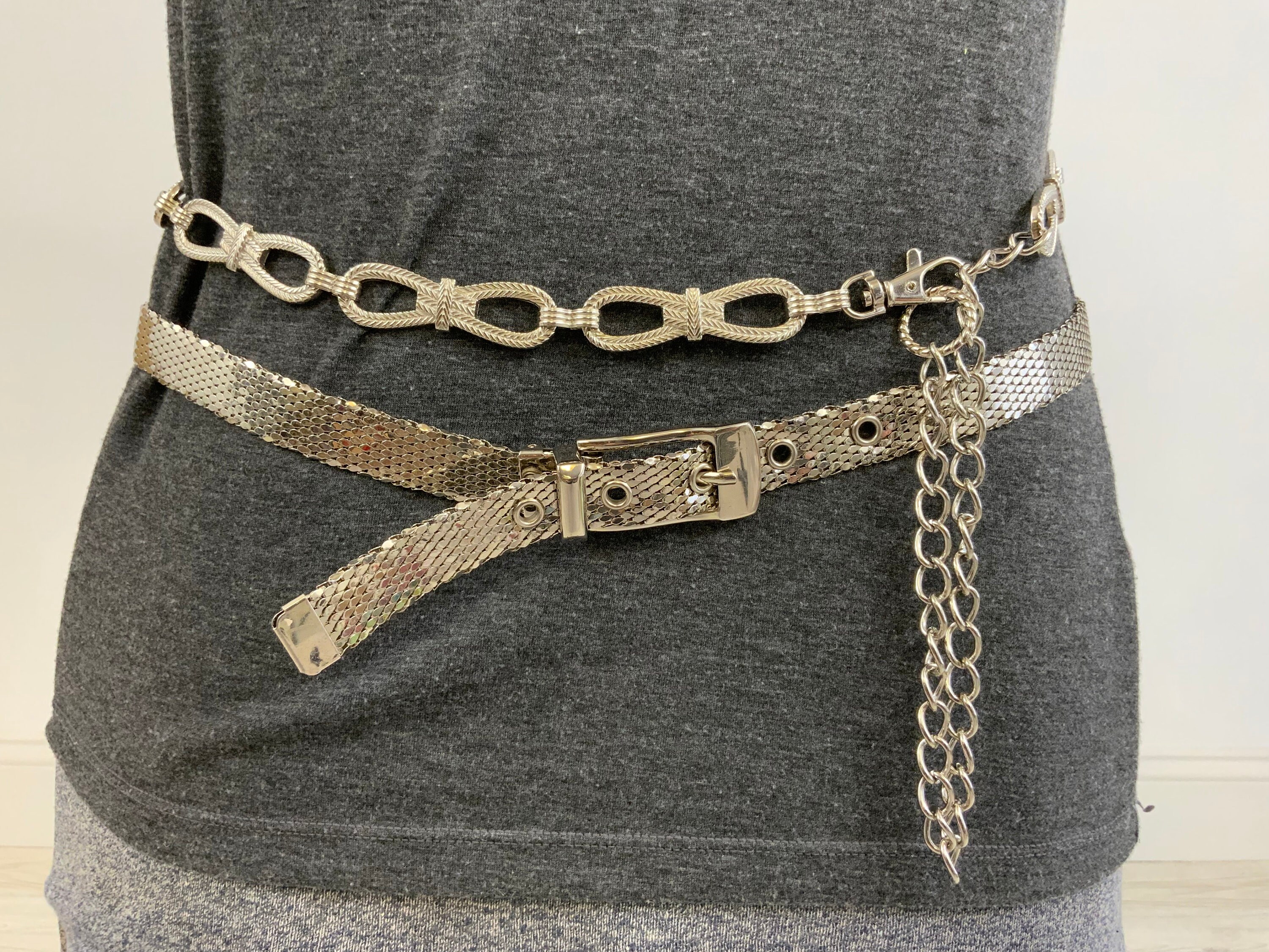 Vintage Silver Metal Belt Bundle Vintage Metal Mesh Belt - Etsy