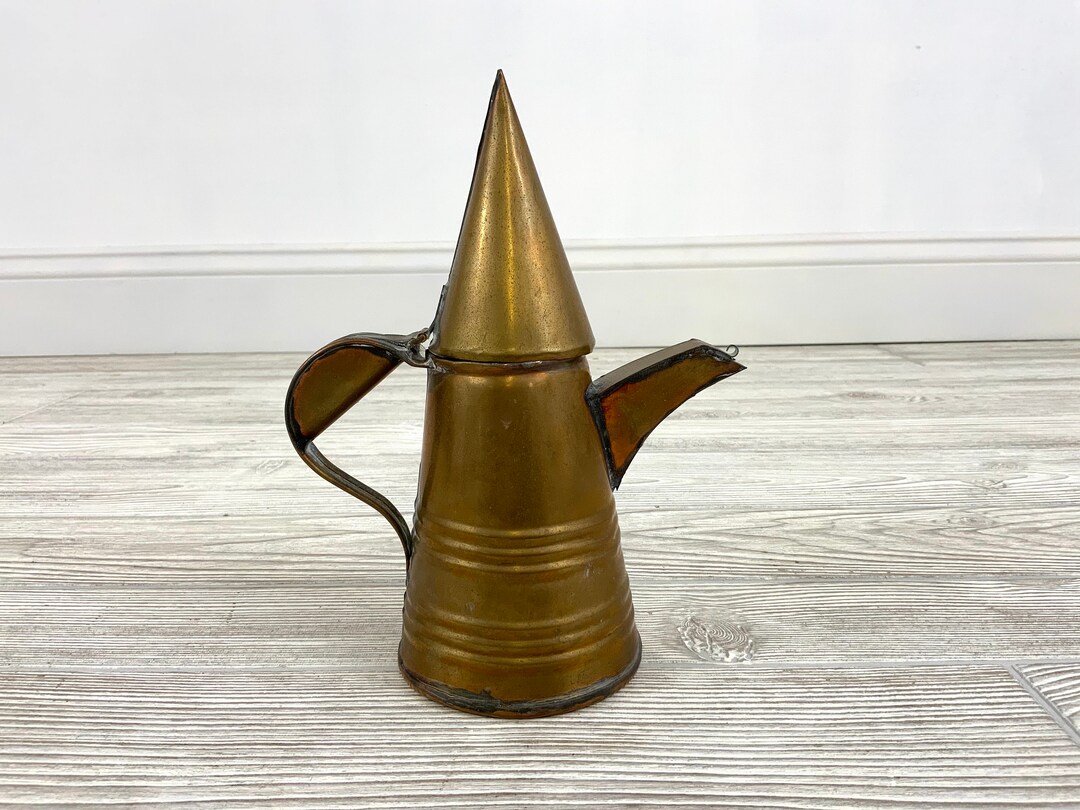 Rustic Bronze Pitcher Vintage Brass Tea Kettle MAE - Etsy