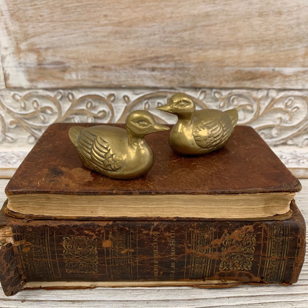 Vintage Solid Brass Figural Ducks Set/2 HG - Etsy