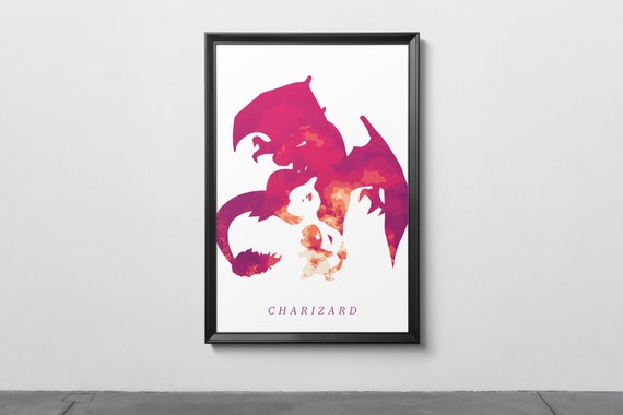 POKEMON Inspired Charizard Art Print Poster | Etsy