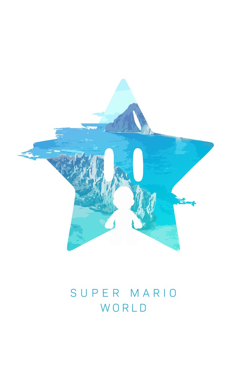 SUPER MARIO WORLD Inspired Star Art Print Poster - Etsy