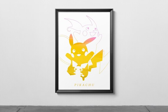 POKEMON Inspired Pikachu Art Print Poster - Etsy