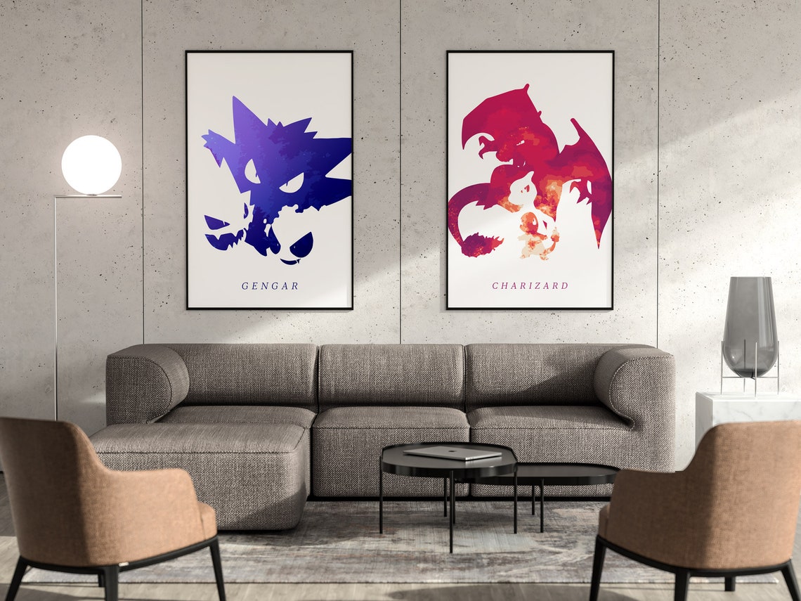 POKEMON Inspired Gengar Art Print Poster | Etsy