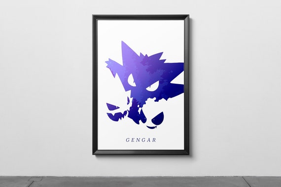 POKEMON Inspired Gengar Art Print Poster | Etsy