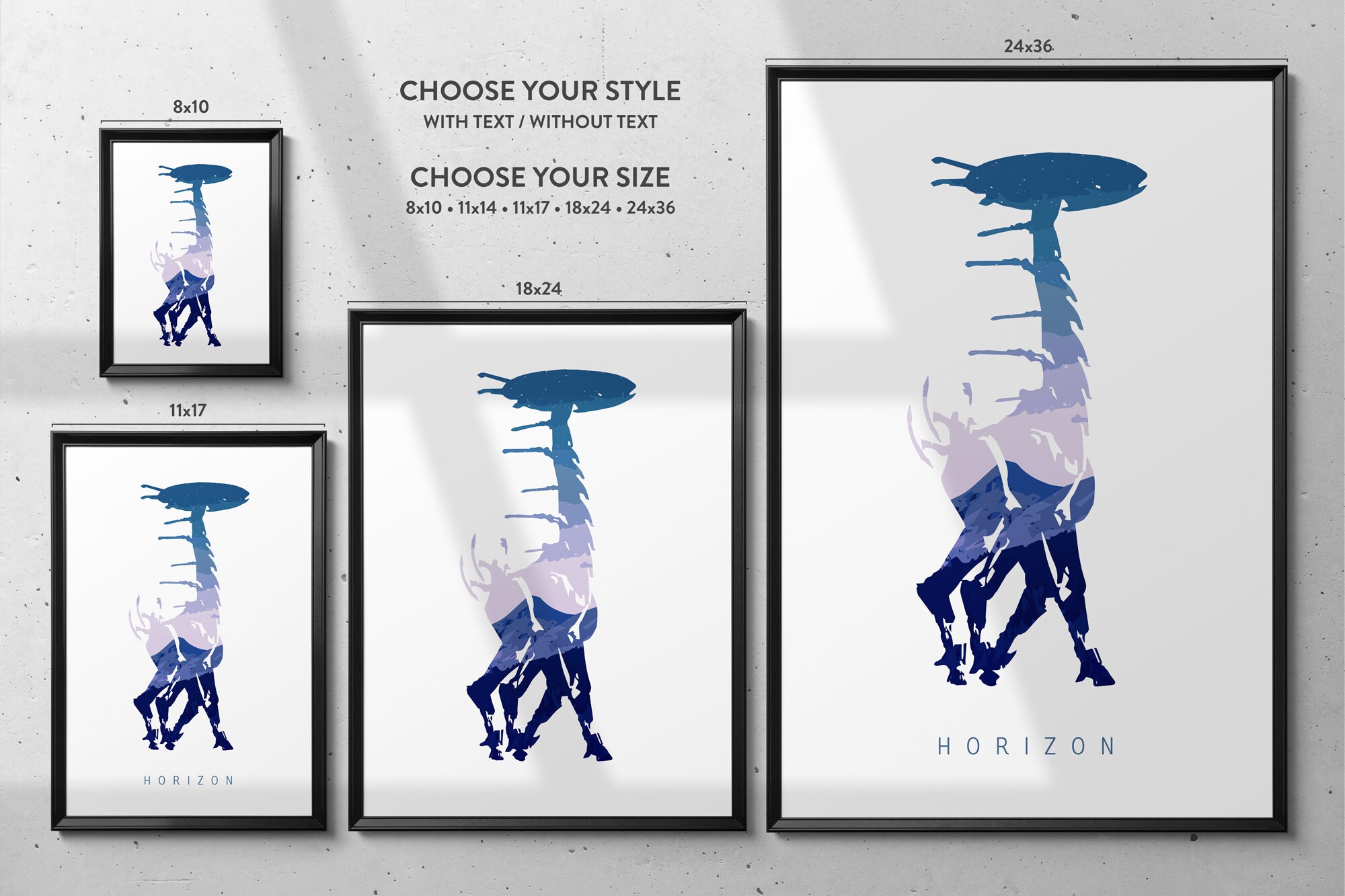 HORIZON Inspired Tallneck Art Print Poster | Etsy