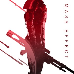 MASS EFFECT Inspired Commander Shepard Art Print Poster - Etsy