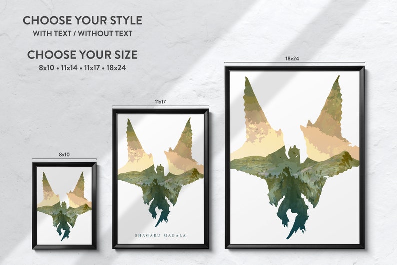 MONSTER HUNTER Inspired Shagaru Magala Art Print Poster - Etsy