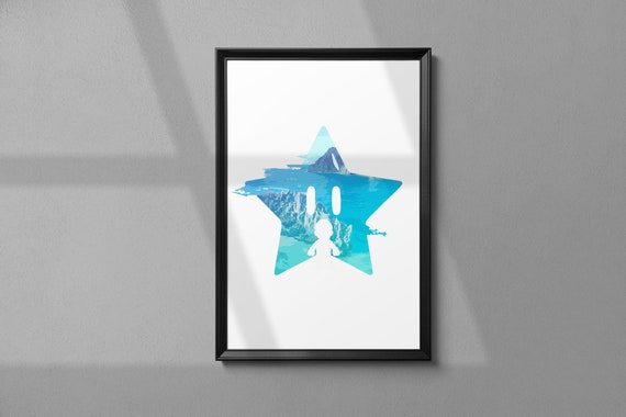 SUPER MARIO WORLD Inspired Star Art Print Poster | Etsy