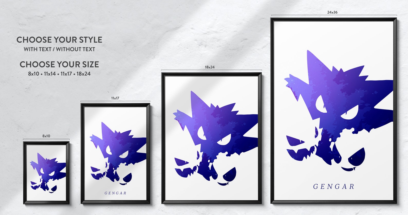 POKEMON Inspired Gengar Art Print Poster - Etsy