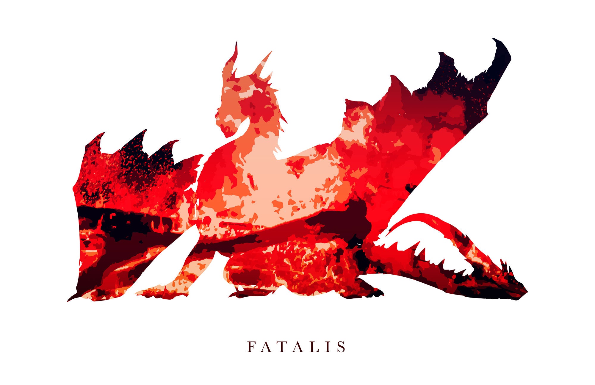 MONSTER HUNTER Inspired Fatalis Art Print Poster | Etsy