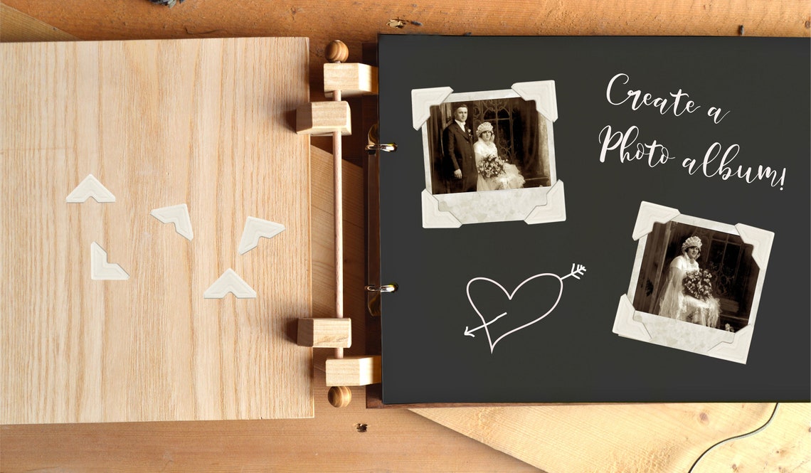 Olive Guest Book, Wood Guest Book, Instant Wedding Photo Album ...