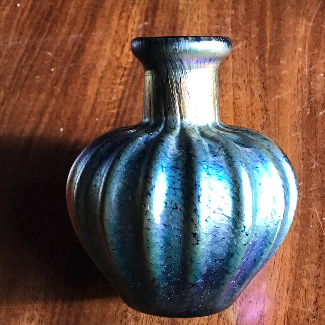 Fellerman and Rabbe Iridescent Art Glass Vase - Etsy