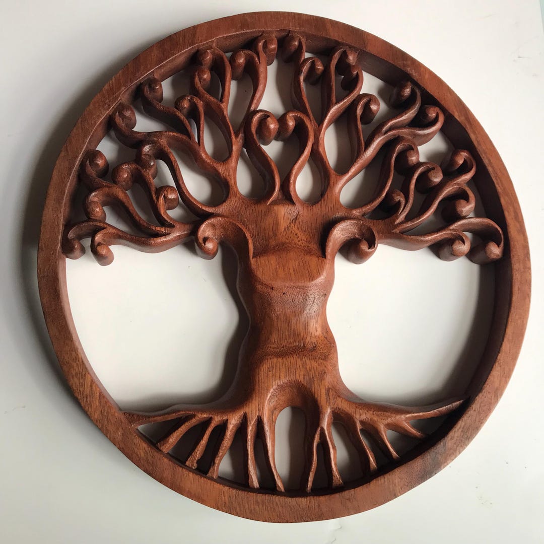 Tree of Life Wall Hanging Carved Wood Tree of Life Teak Tree of Life - Etsy