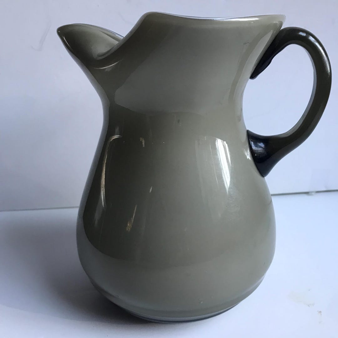 Italian Glass Pitcher Mid Century Barware Grey Glass Pitcher Vintage - Etsy