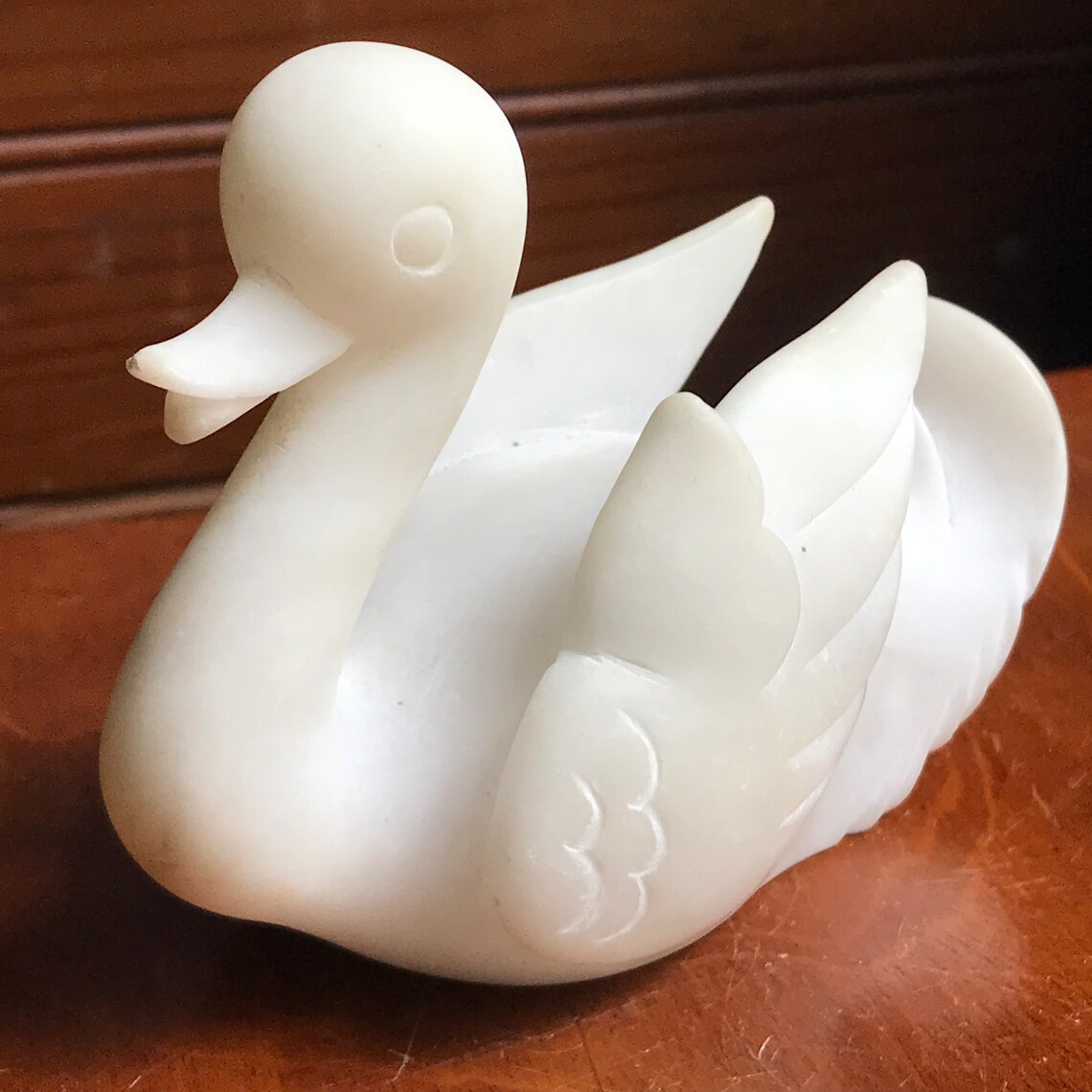 Vintage Italian Alabaster Swan, Hand Carved Decor - Etsy