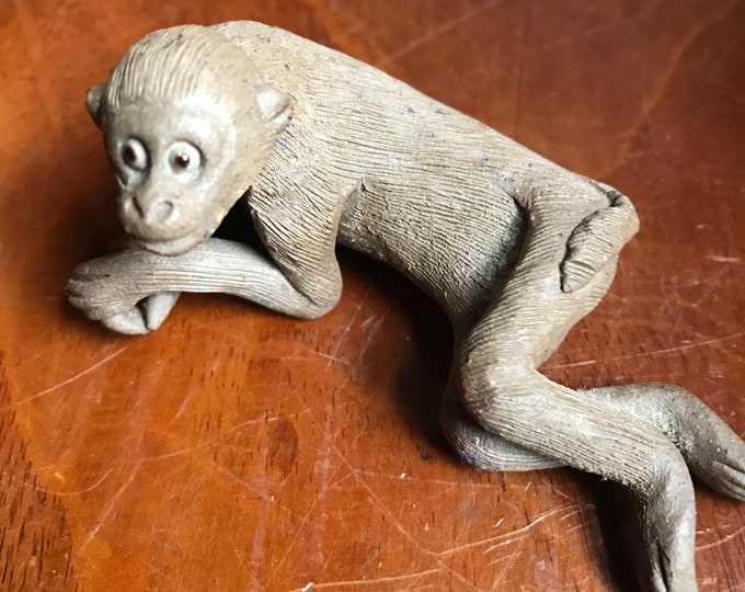Artisan Clay Monkey Figurine - Etsy