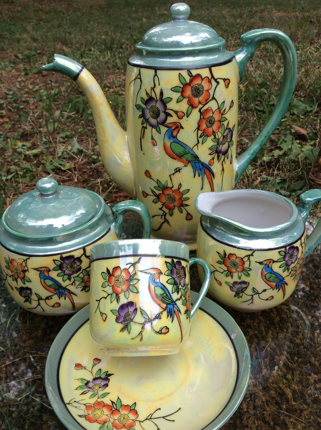 Vintage Luster Ware Tea Set/ - Etsy