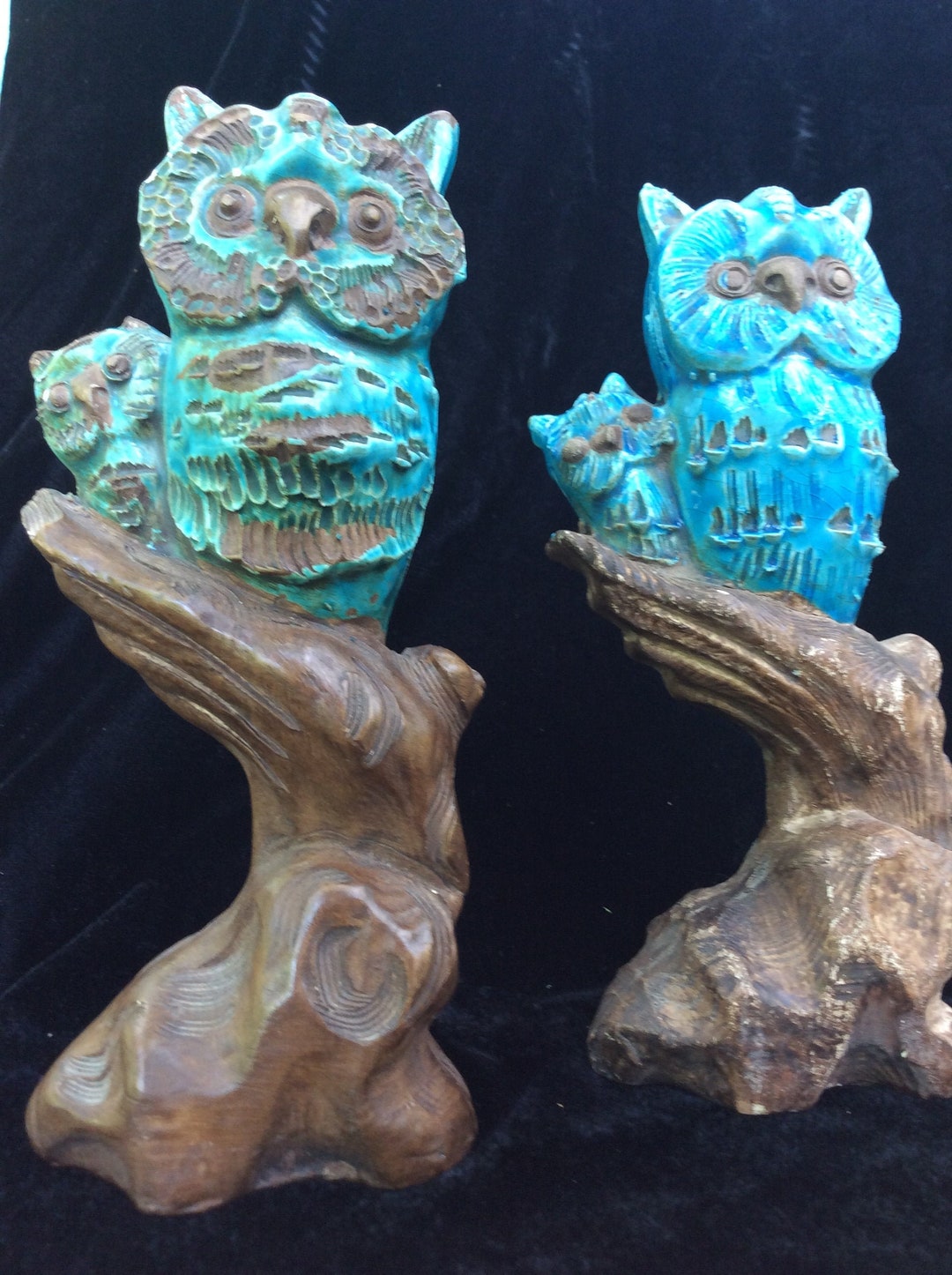 Bitossi Blue Owl Pair Signed - Etsy