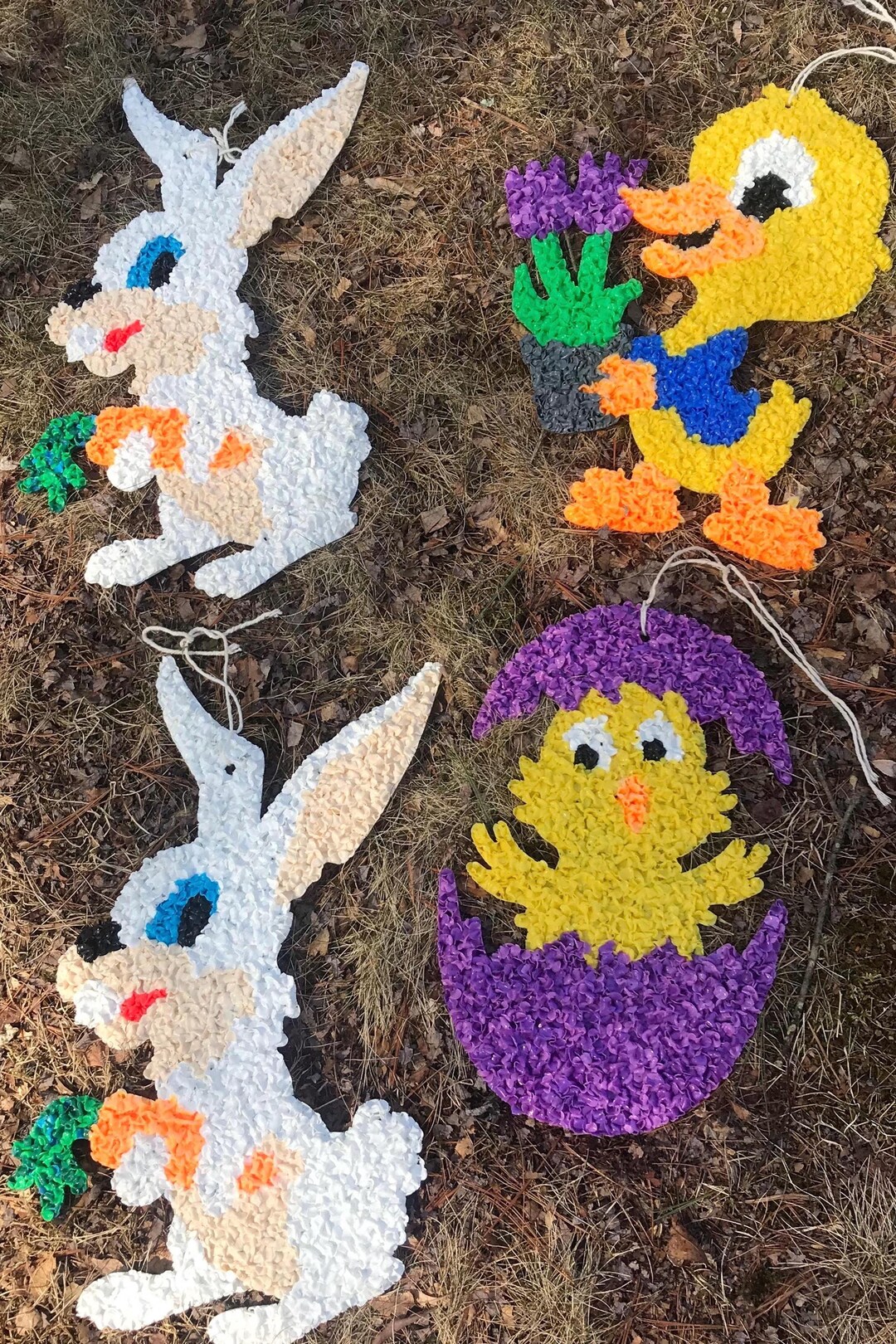 Vintage Easter Melted Popcorn Decoration 70s Easter Decoration Vintage ...