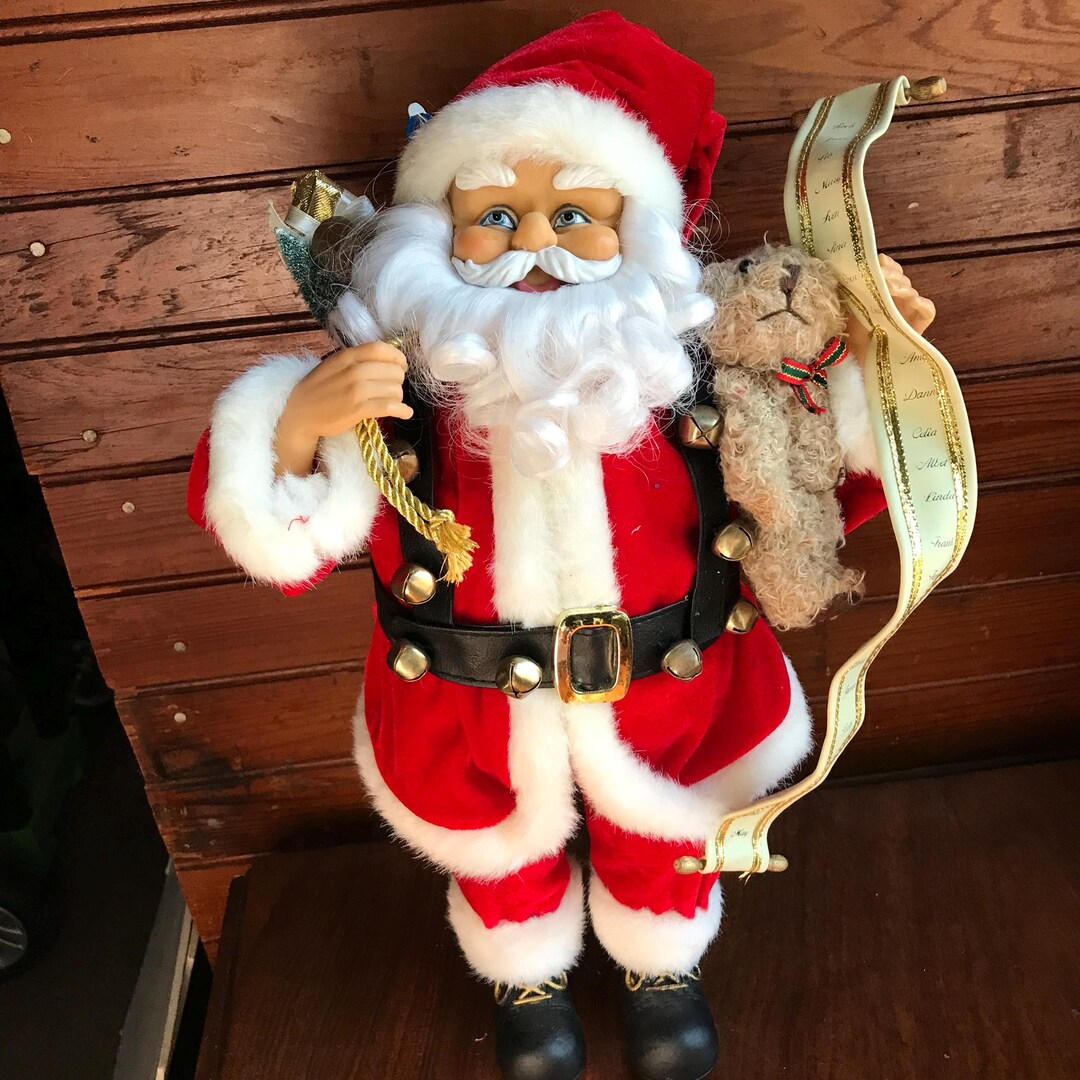 18 Tabletop Santa Rubber Faced Santa Decoration Vintage Christmas - Etsy