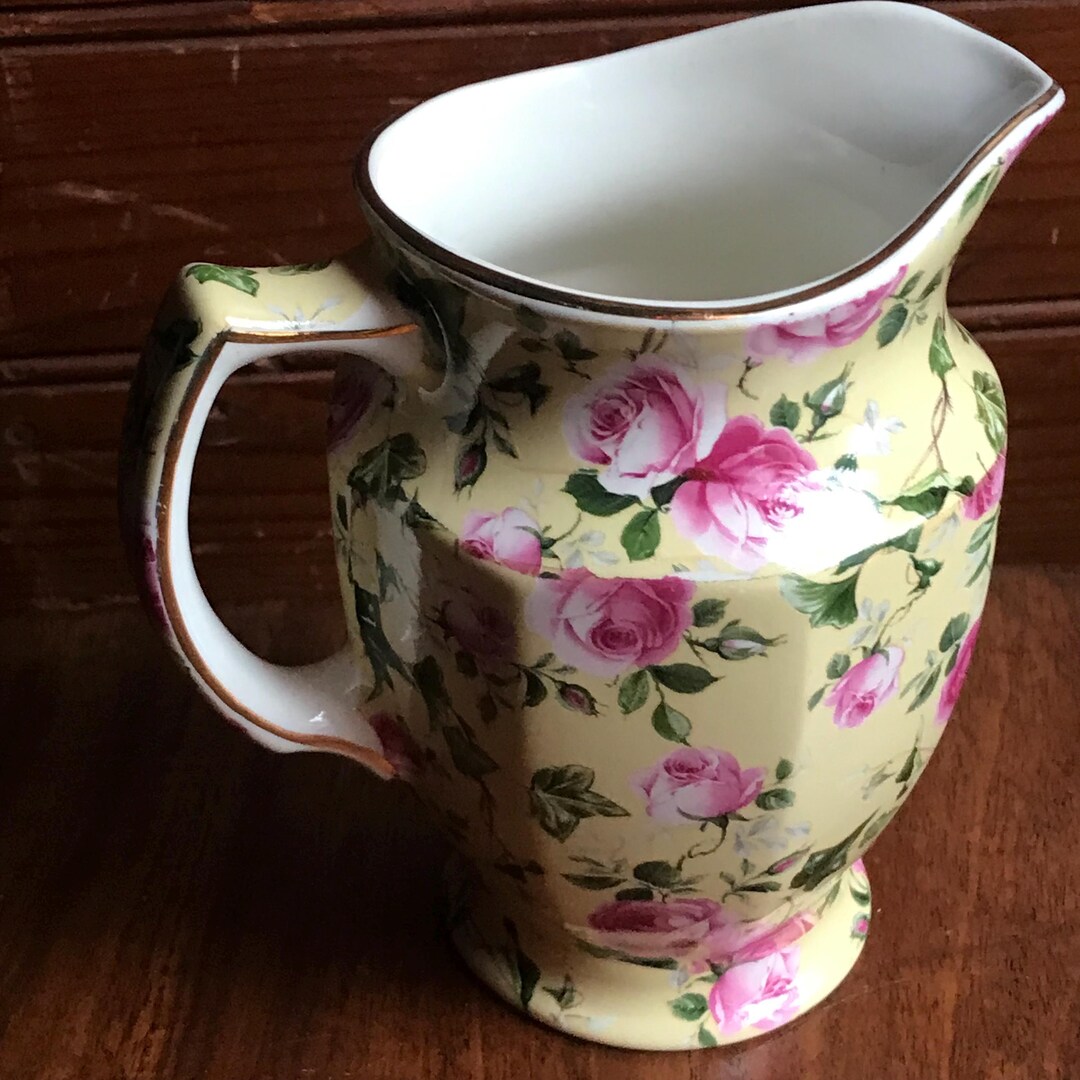Sadler Pitcher Rose Pitcher Yellow Pitcher Vintage Porcelain Pitcher - Etsy