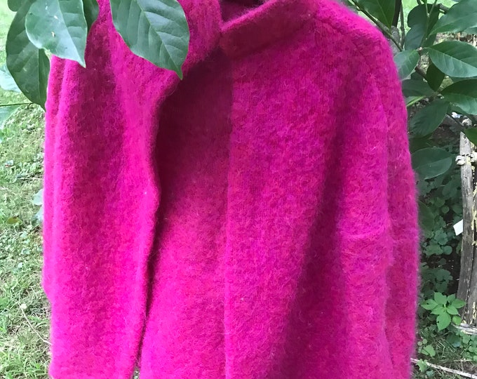 Donegel Fuscia Mohair Cape/ Seventies Pink Cape - Etsy