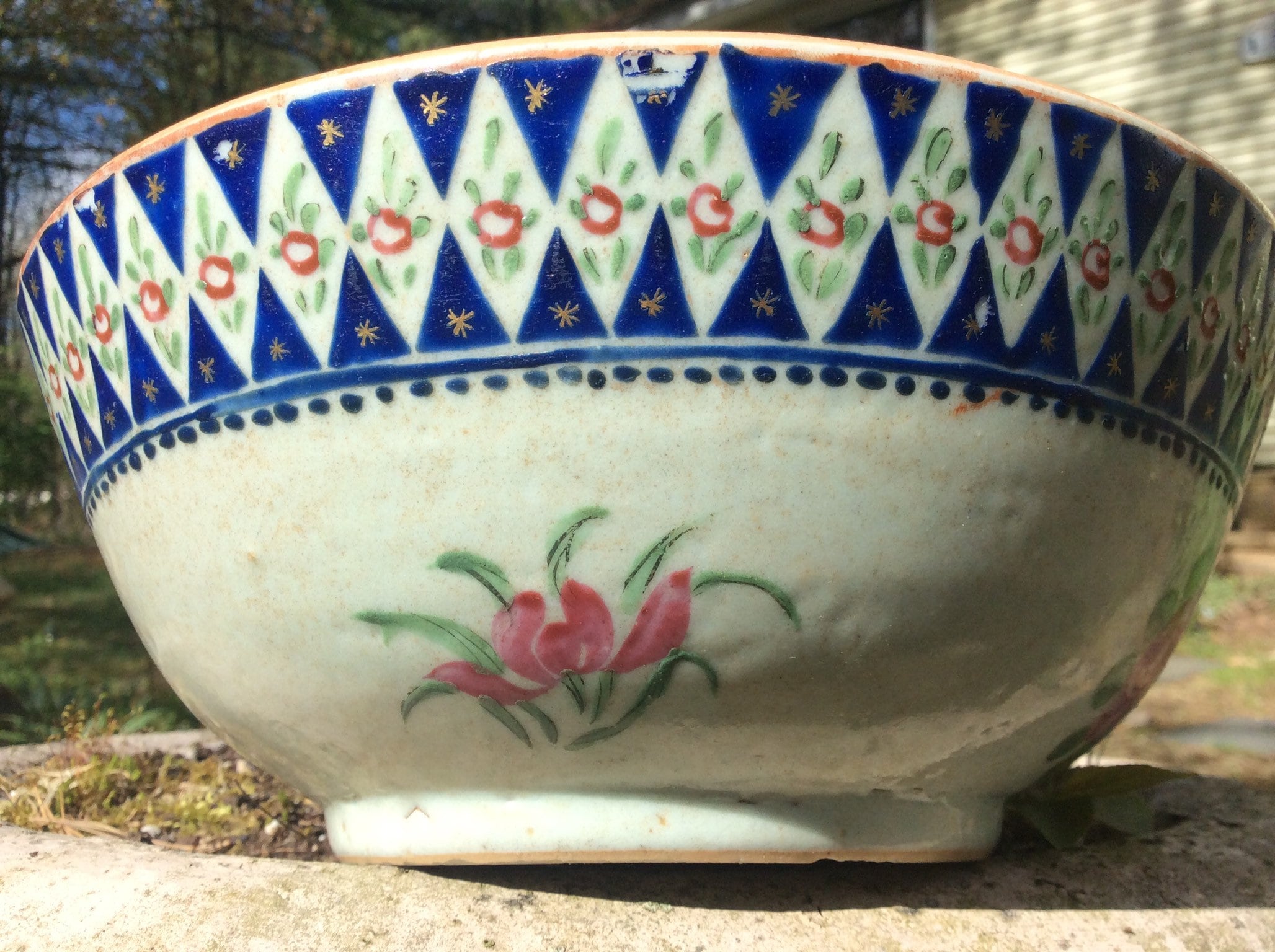 Vintage Porcelain Punch Bowl - Etsy