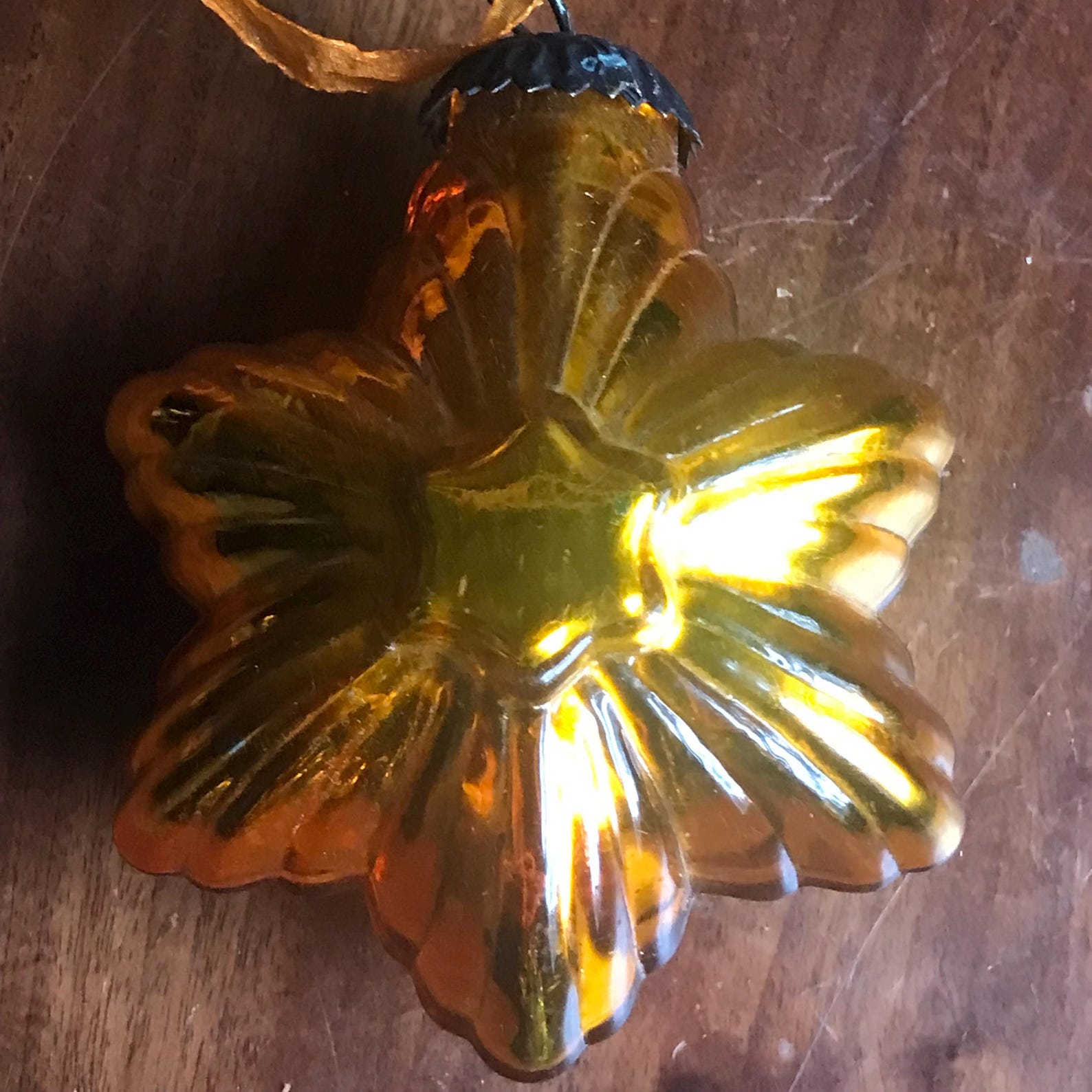 Vintage German Gold Kugel Star Ornament - Etsy