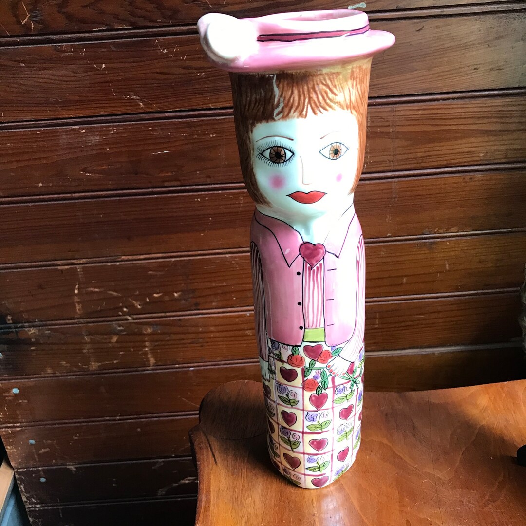 Susan Paley for Ganz hedy Tall Pink Lady Ceramic Vase - Etsy