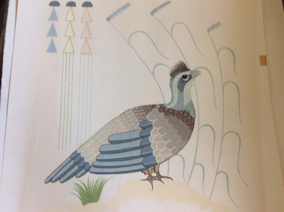 Navajo Gerald Nailor Quail Silkscreen Navajo Art Bird Art Vintage ...