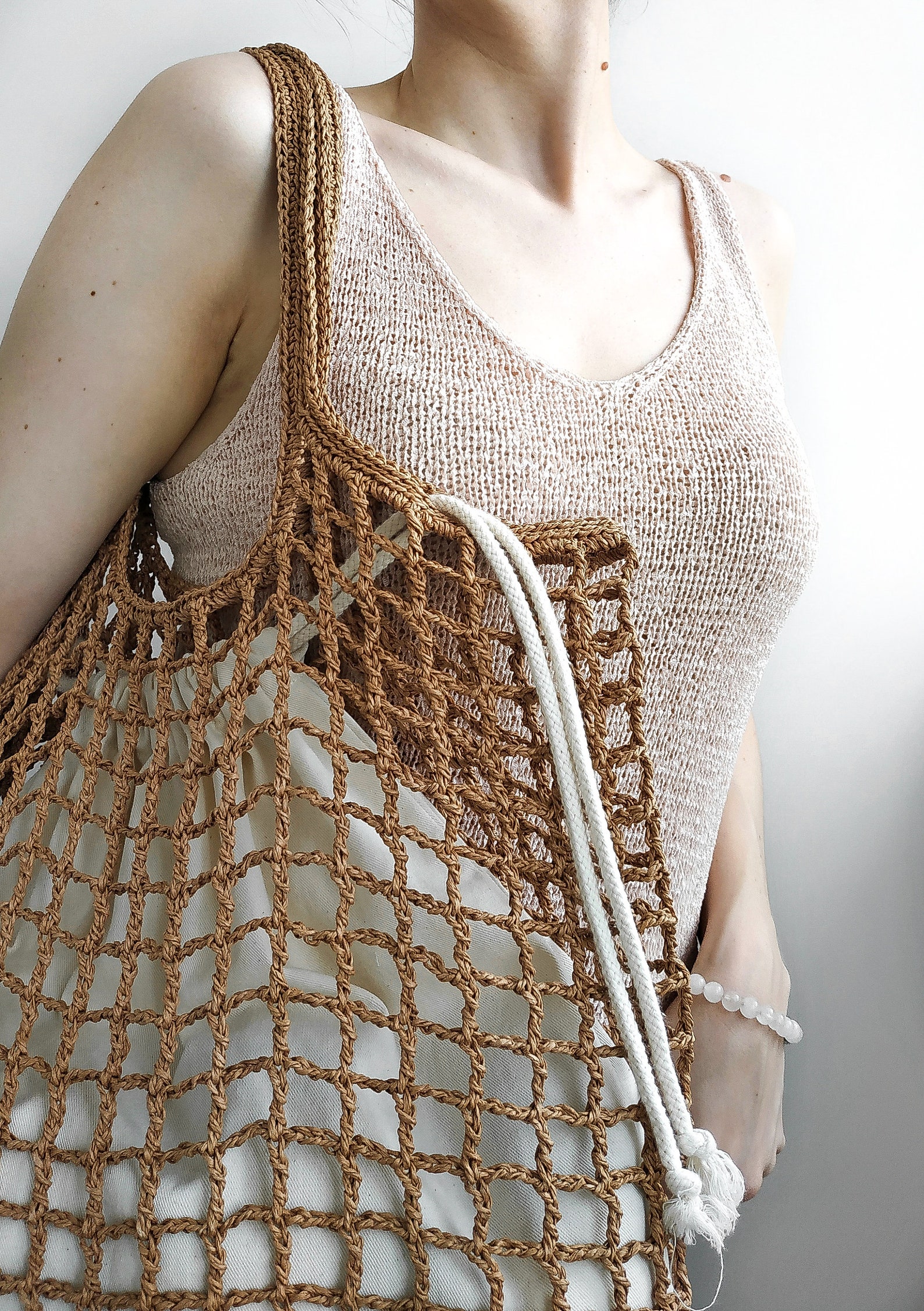 Raffia Bag Crochet PDF Pattern Raffia Market Tote DIY Boho - Etsy
