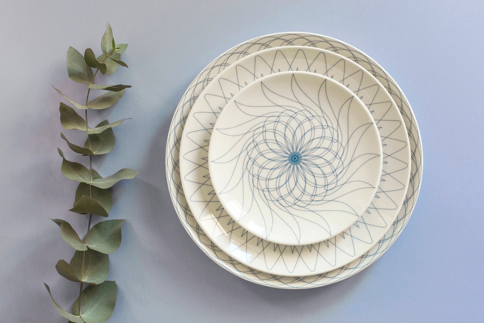 Set of 3 Plates for Home and Kitchen, Table Plates for Dinner or ...