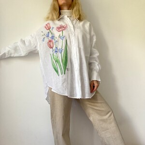 Hand Painted Shirt, Plant Shirt Woman, Butterfly Wing Art, Birthday ...