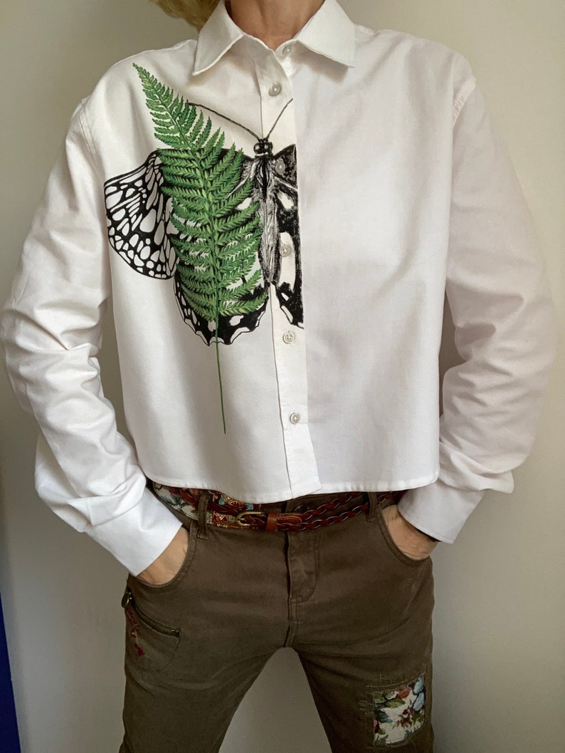 Butterfly Wing Art Aesthetic Clothes Hand Painted Shirt - Etsy
